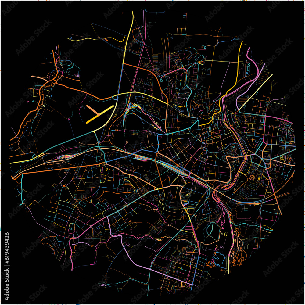 Colorful Map of Gorlitz, Saxony with all major and minor roads. Stock ...