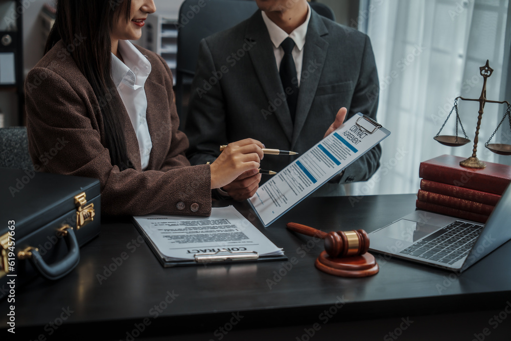 Lawyer explaining legal situation businessperson asian people working ...