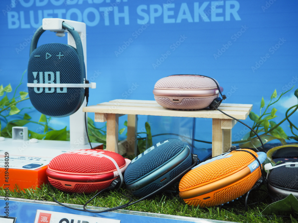 TOKYO, JAPAN - June 27, 2023: JBL Bluetooth speakers on display in a ...
