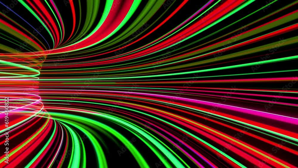 Seamless loop abstract light streaks effect animation. twisted light ...
