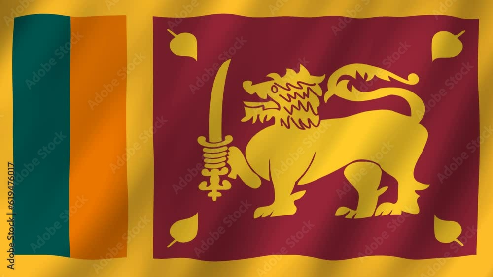 Flag of the Sri Lanka waving animation. looping National Sri Lanka flag ...
