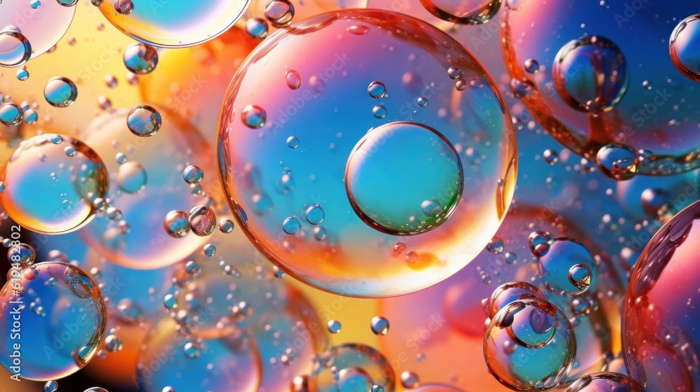 abstract pc desktop wallpaper background with flying bubbles on a ...