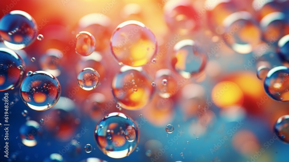 abstract pc desktop wallpaper background with flying bubbles on a ...