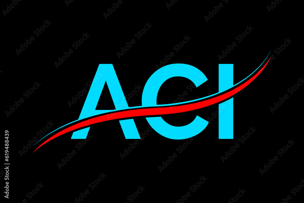 ACI logo. ACI latter logo with double line. ACI latter. ACI logo for ...