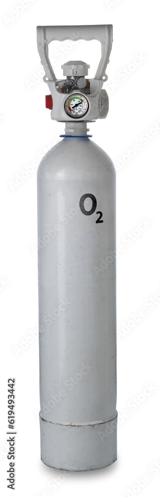Portable oxygen tank with pressure gauge and oxygen flow regulator ...