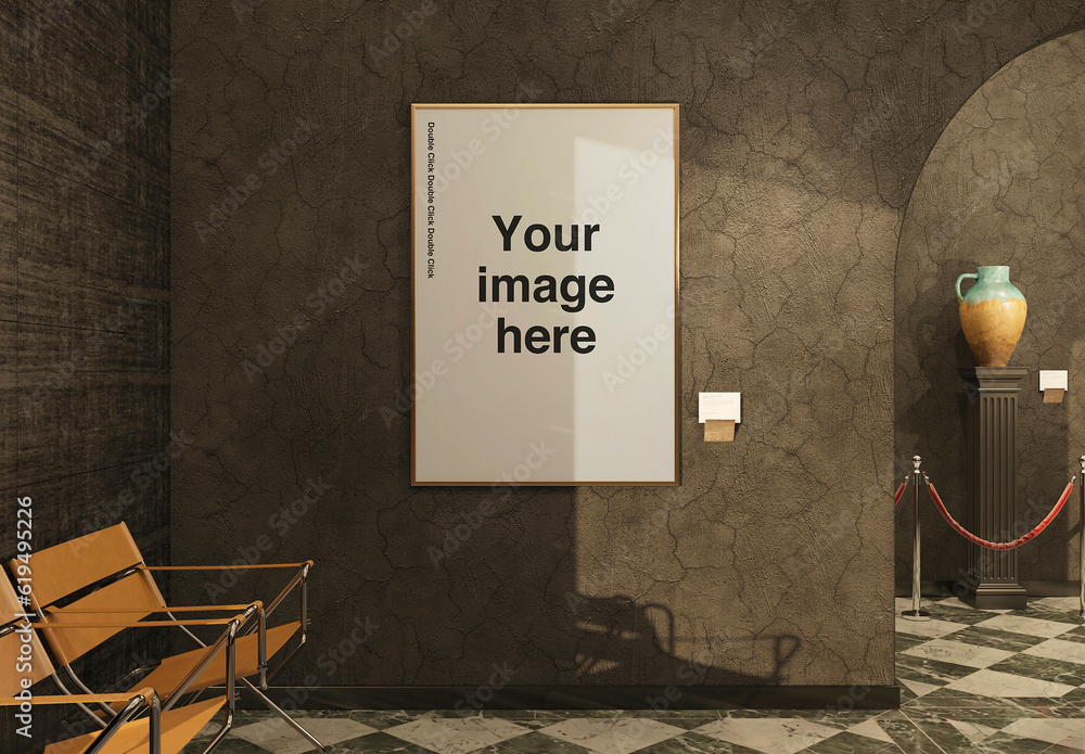 Museum Frame Mockup 01 Stock Template | Adobe Stock