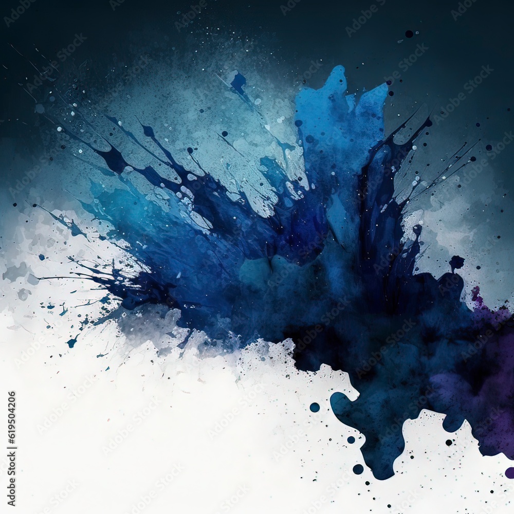 A colorful dark blue watercolor splash background, Generative ai. Stock ...