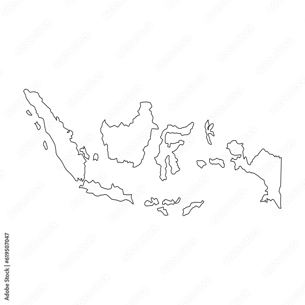 The icon map or black and white map of Indonesia is simple and ...