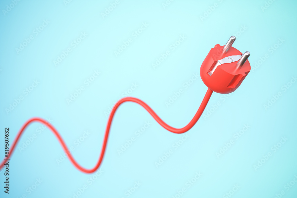Inflation of energy prices concept. An electric cable with a plug layed ...