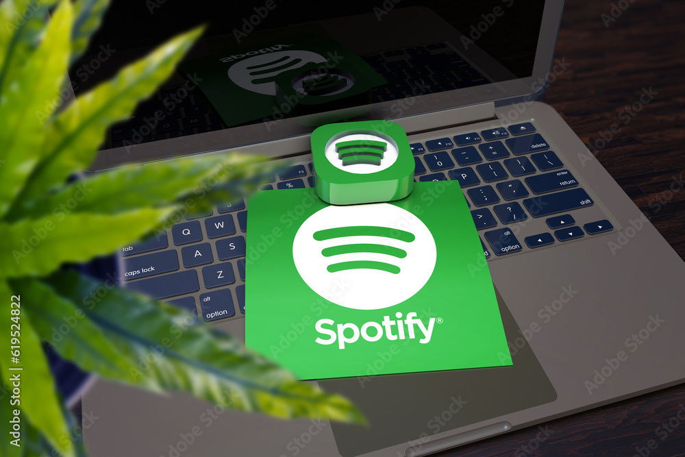 spotify, spotify logo visual design - spotify background Stock Photo ...