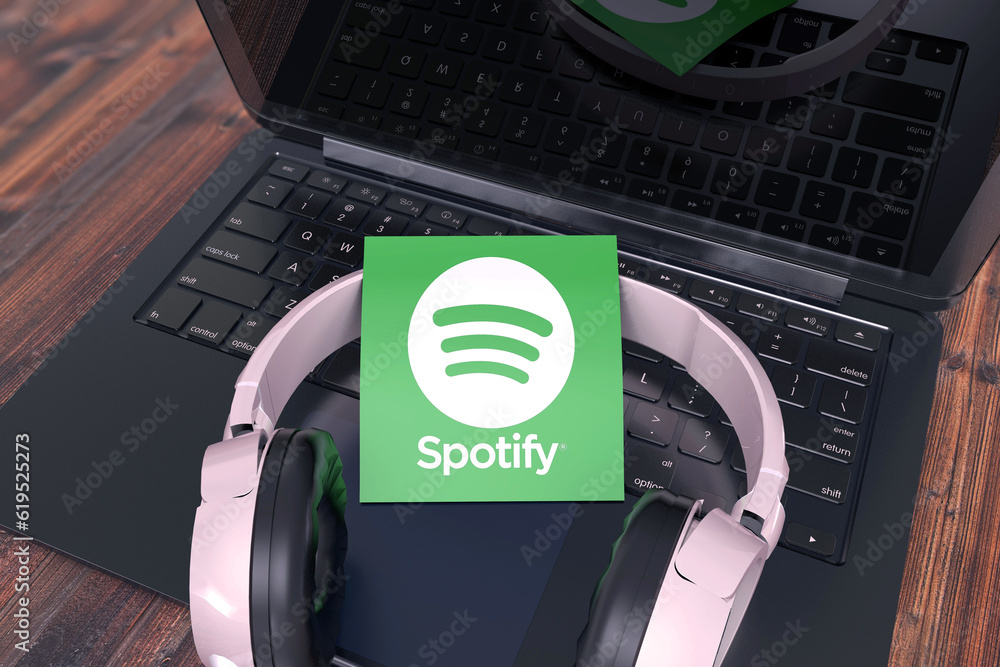 spotify, spotify logo visual design - spotify background Stock Photo ...