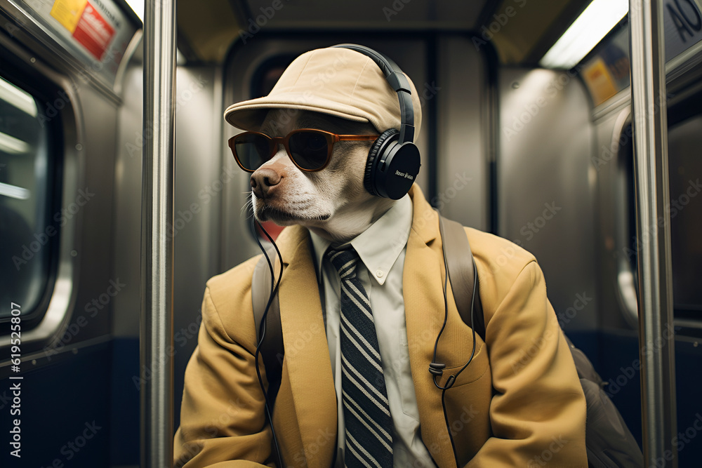 Generative AI. Humanised animals concept. funny character personage ...