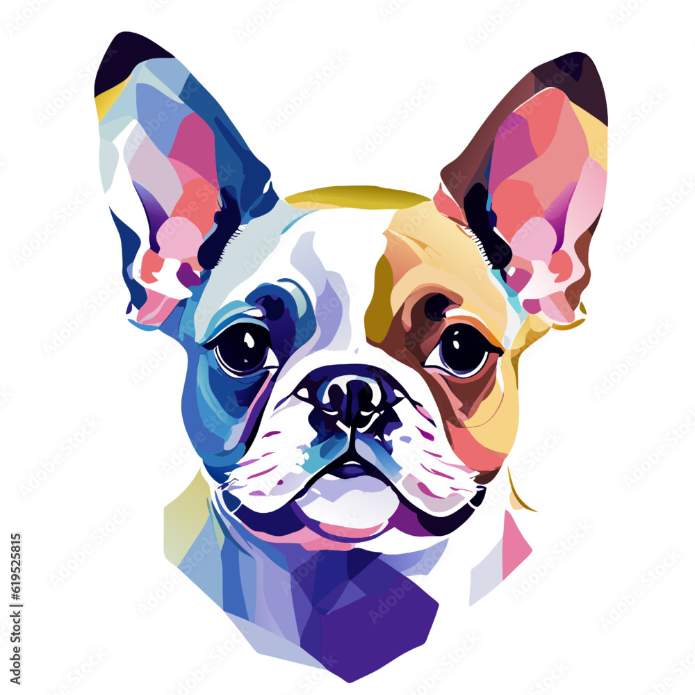 French bulldog vector illustration. Isolated on a white background ...