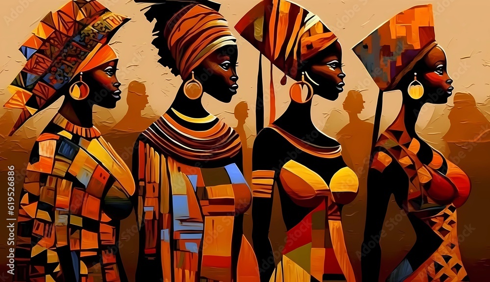 Modern abstract african art. Traditional african painting. Generative ...