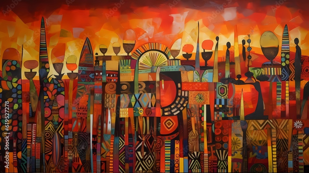 Modern abstract african art. Traditional african painting. Generative ...