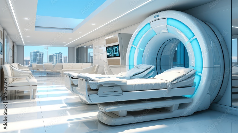 Advanced mri or ct scan medical diagnosis machine at hospital lab, Hi ...