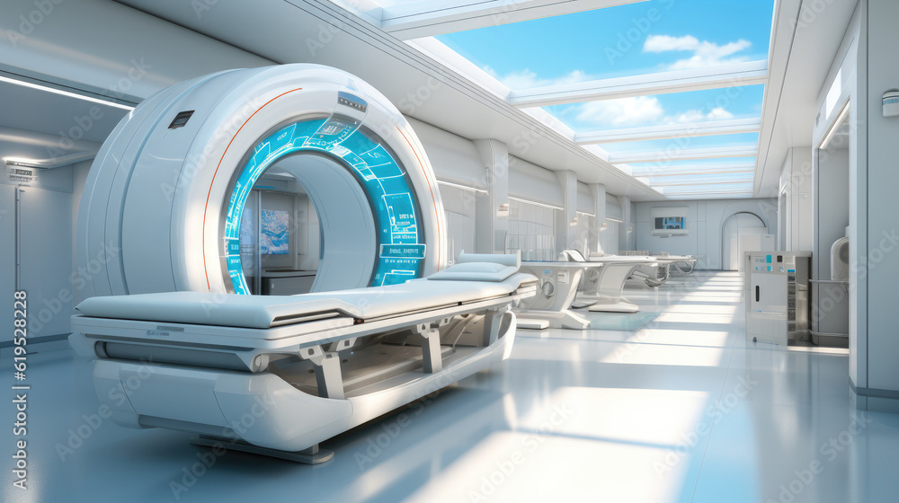 Advanced mri or ct scan medical diagnosis machine at hospital lab, Hi ...