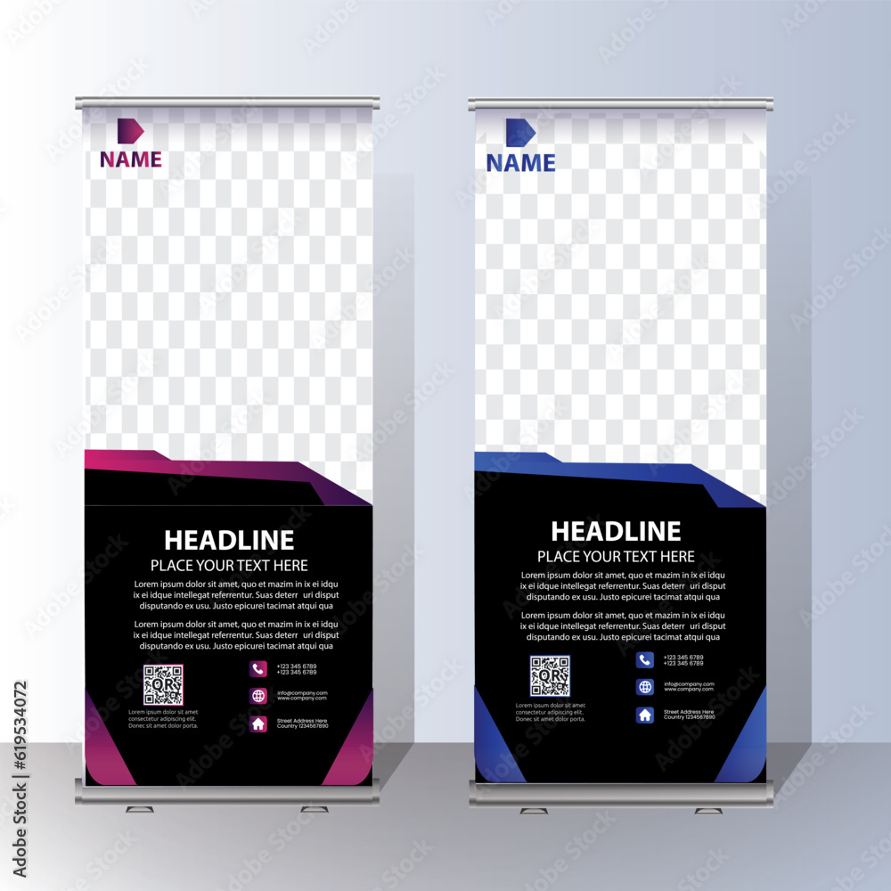 Roll Up Banner Signage Standee Template for Advertising and ...