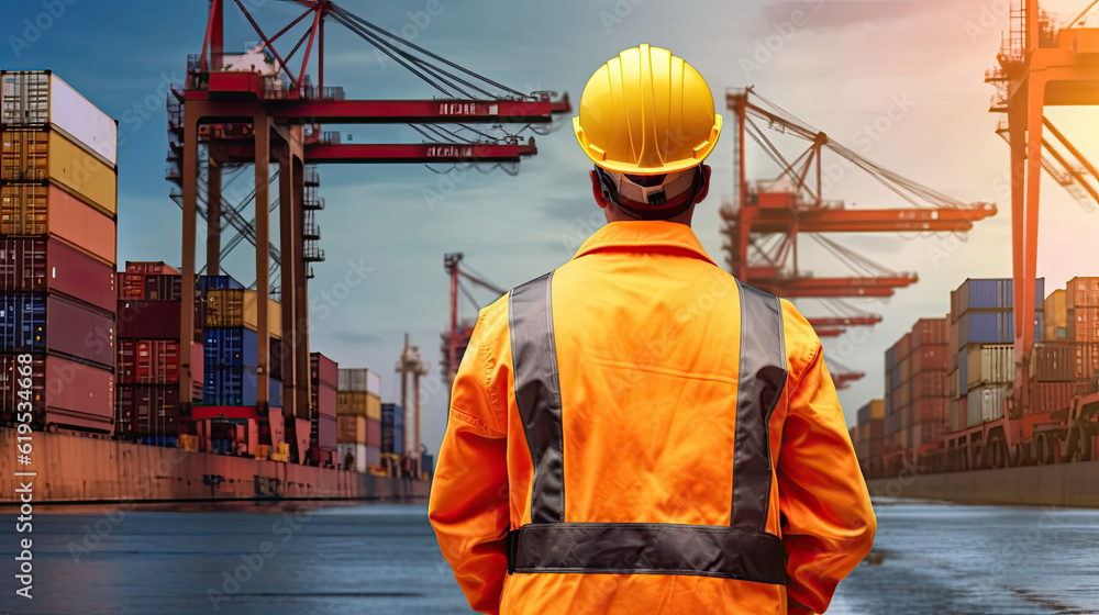 The engineer at an oil rig construction site is a highly skilled ...