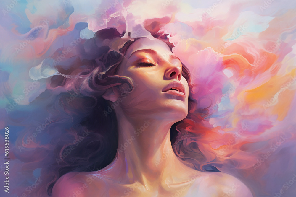 Abstract representation of gender identity spectrum, various symbols ...