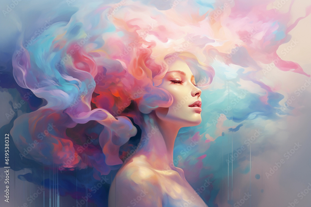 Abstract representation of gender identity spectrum, various symbols ...