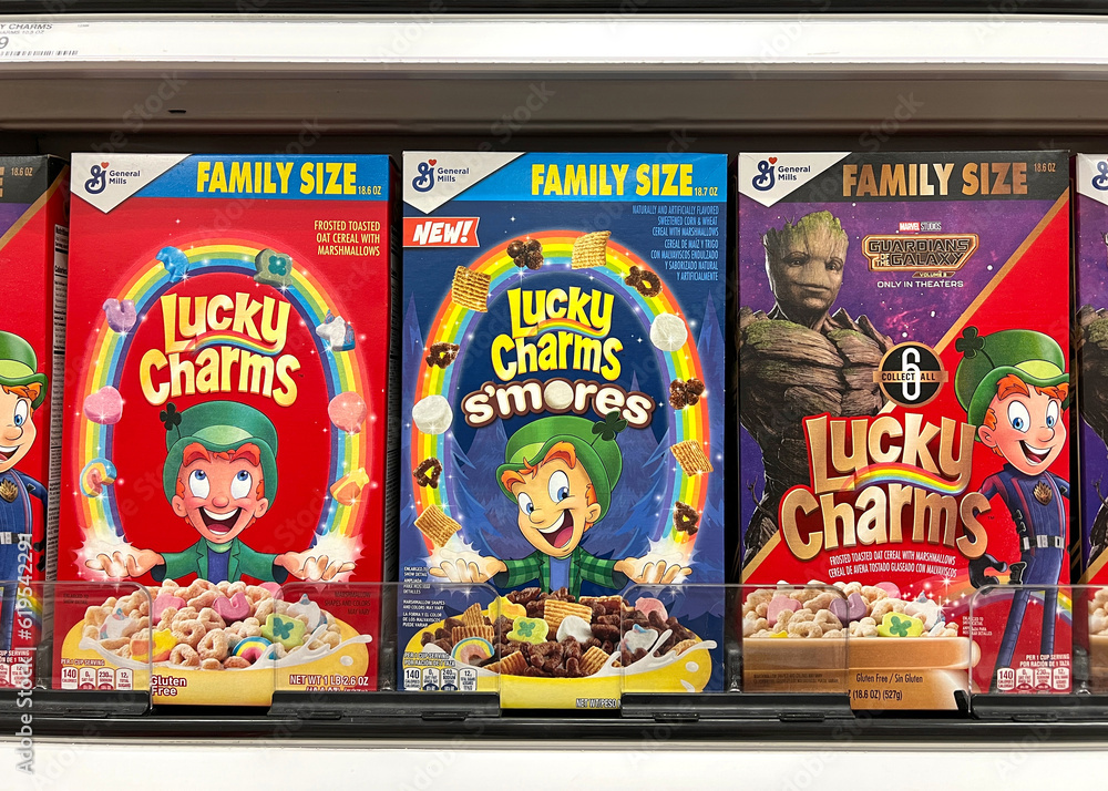 Alameda, CA - June 30, 2023: Grocery store shelf with boxes of General ...