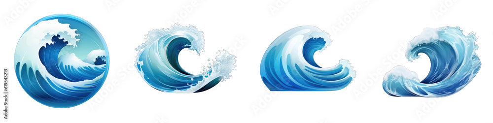 Wave clipart collection, vector, icons isolated on transparent ...