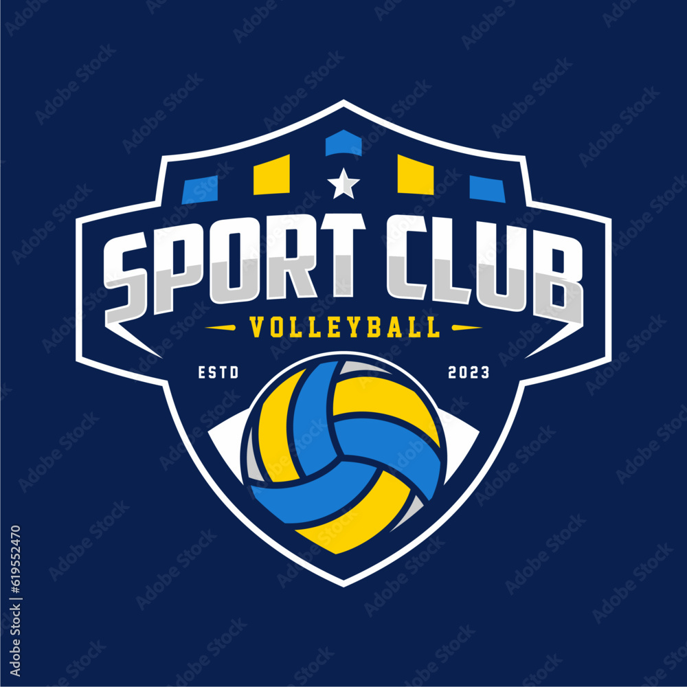 Volleyball team emblem logo design vector illustration Stock Vector ...