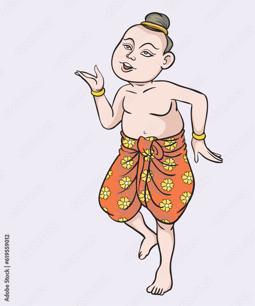 Thai traditional dance, Thai children, Thai cartoons. pop art retro ...