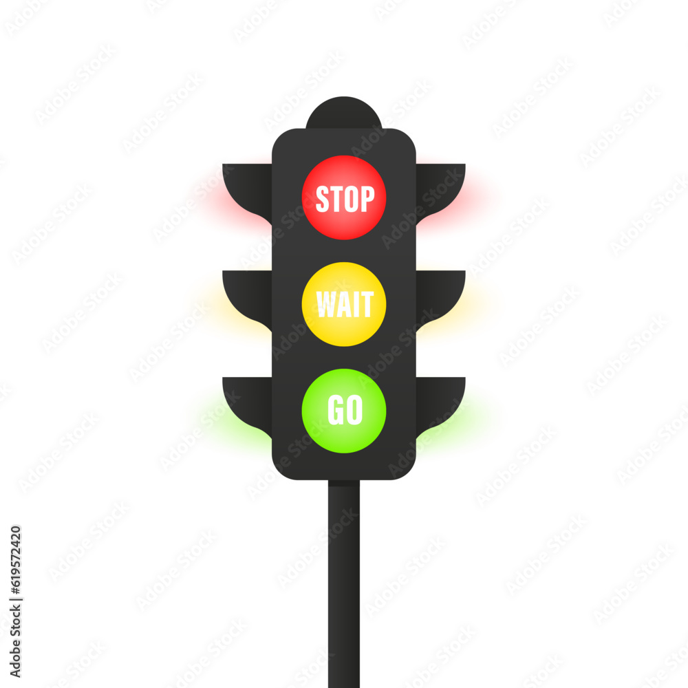 Traffic light. Follow the rules of the road. Rules for pedestrians ...