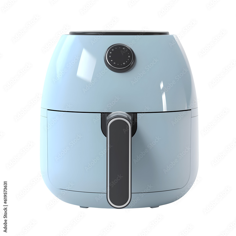 Sky blue Air fryer on transparent background, png file, isolated, white ...