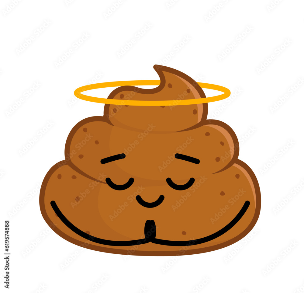 Poop angel is praying. Holy poop. Keep calm. Character, icon, face ...