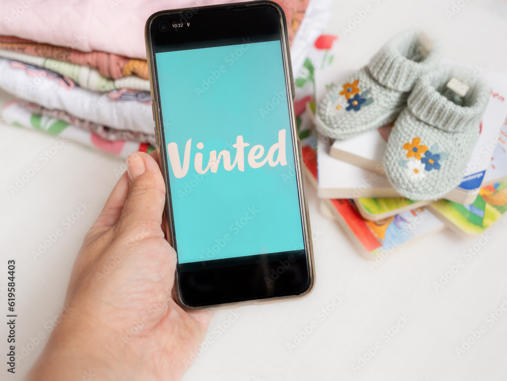 Braunschweig, Germany - Juli 03, 2023: In the hand is a smartphone with ...