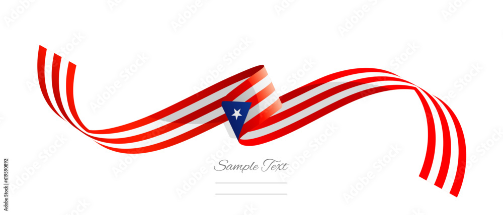 Puerto Rican flag ribbon vector illustration. Puerto Rico flag ribbon ...