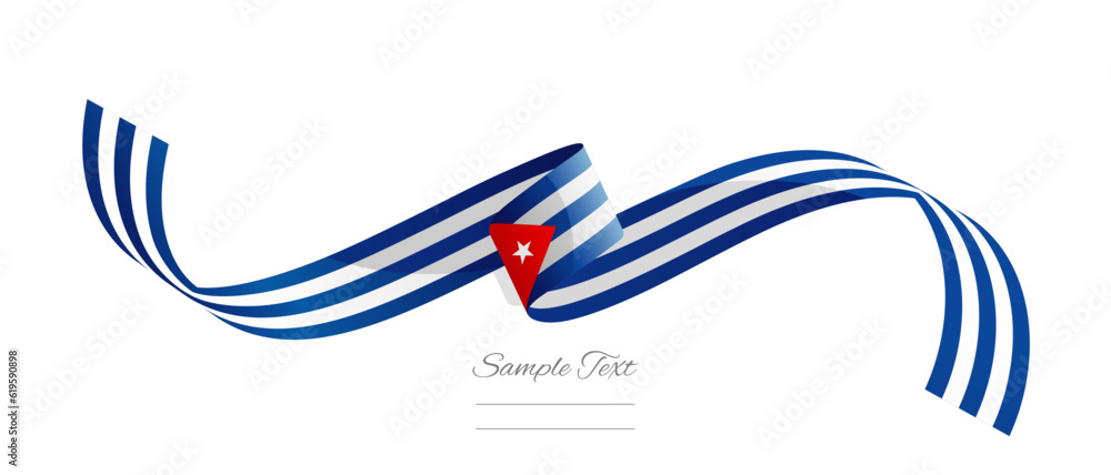Cuban flag ribbon vector illustration. Cuba flag ribbon on abstract ...