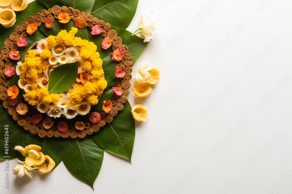Happy Onam. Holiday for South India festival. for greeting card, banner ...