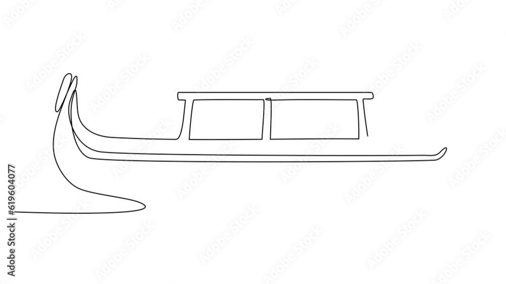 Animated self drawing of single continuous line draw for a traditional ...