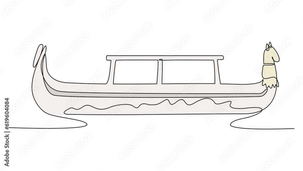 Animated self drawing of single continuous line draw for a traditional ...