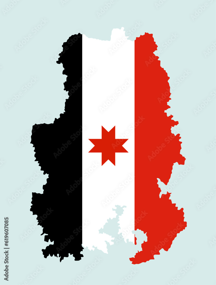 Map flag Udmurt Republic map vector silhouette illustration isolated on ...