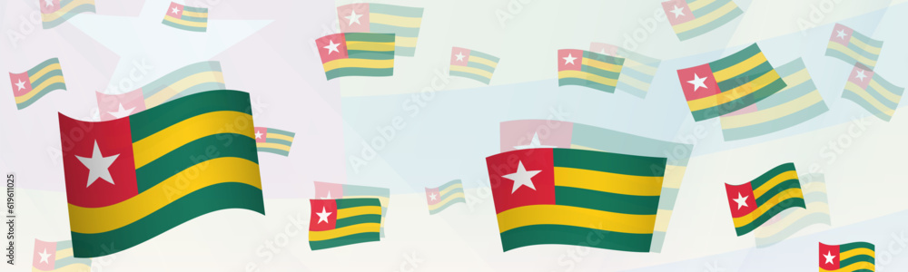 Togo flag-themed abstract design on a banner. Abstract background ...