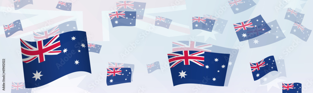 Australia flag-themed abstract design on a banner. Abstract background ...