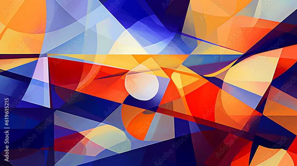 Abstract art, background. Triadic color palette using complex geometric ...