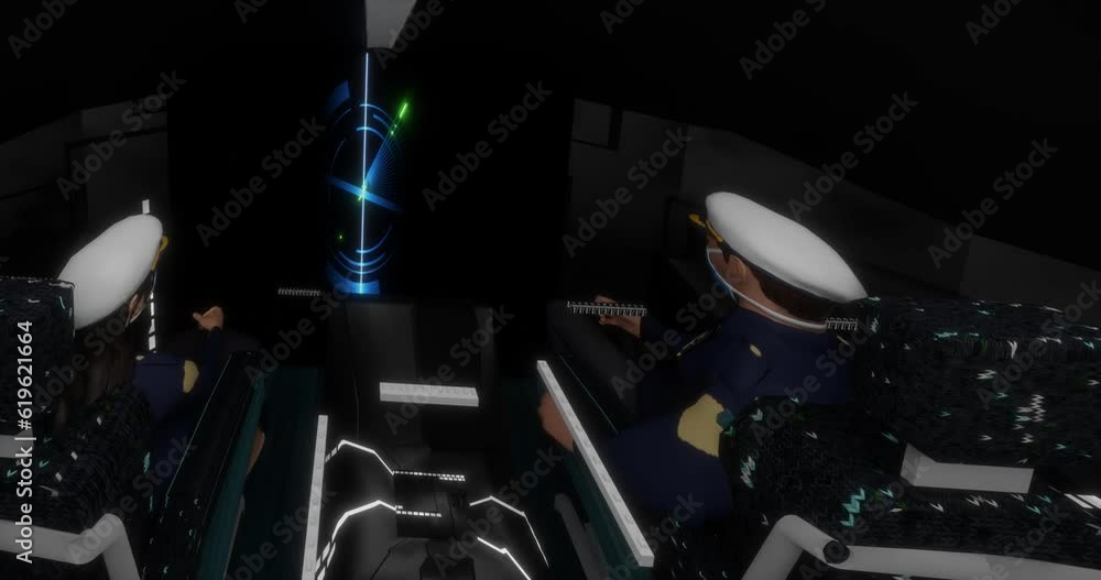 Female pilot and male co-pilot drive and share in pandemic, cockpit ...