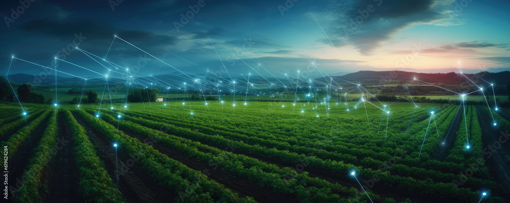 Digital farming, digital network, Iot, and Ai in agriculture and ...
