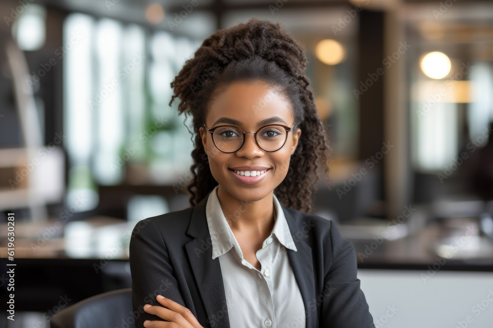 Business Portrait Of Young Black Woman In The Office. Black ...