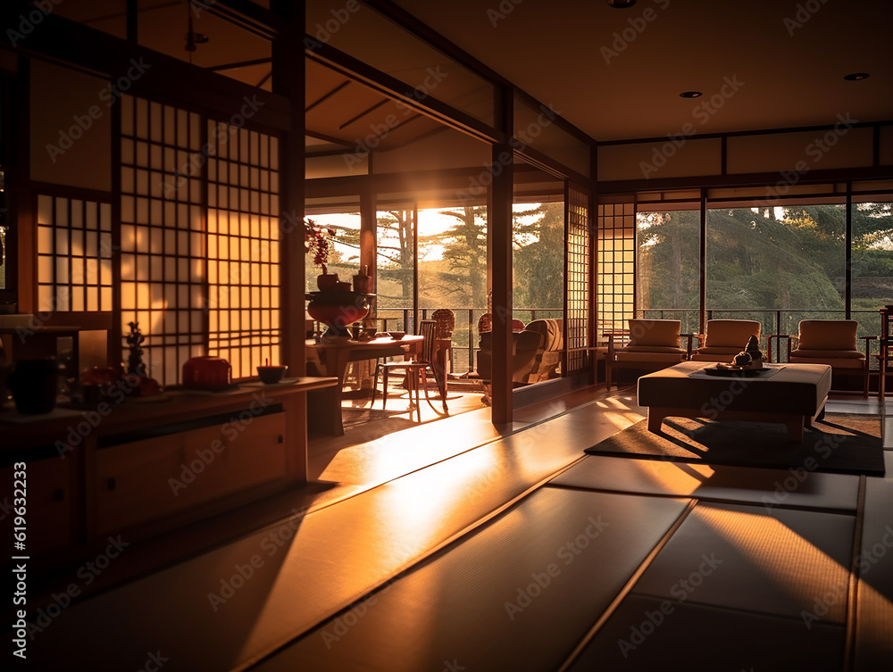 Japanese interior design, sun light, insane detail, smooth lighting AI ...