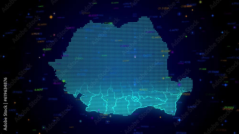 Futuristic Motion View Blue Colorful Shiny Digital Technology Hud Dots ...