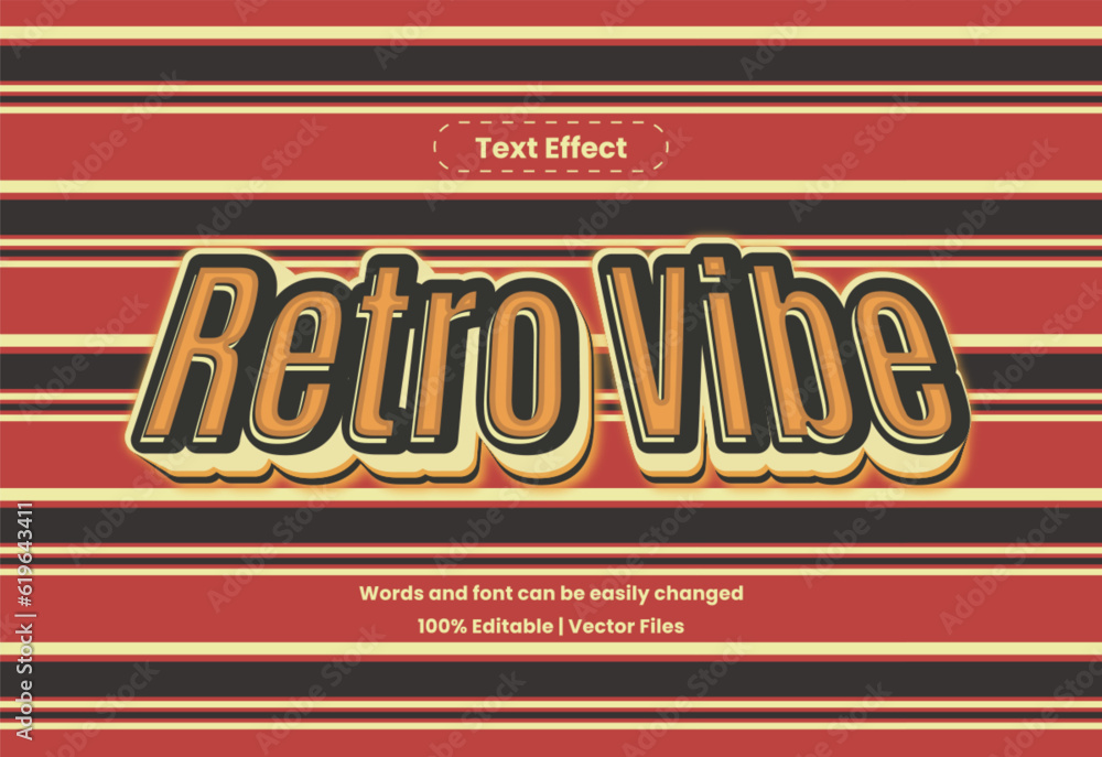 Retro vibe vintage bold 3D editable text effect. Vintage text effect ...