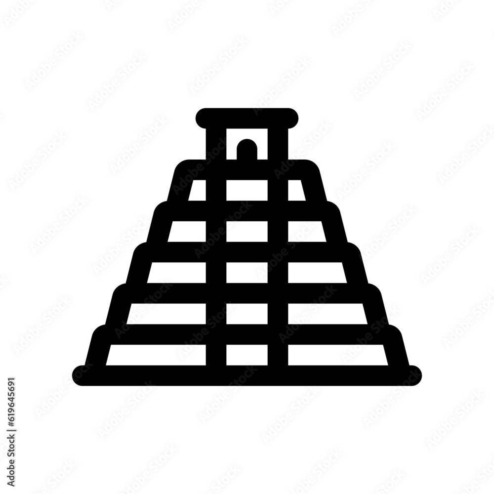 Editable pyramid, shrine, temple vector icon. Landmark, monument, mayan ...