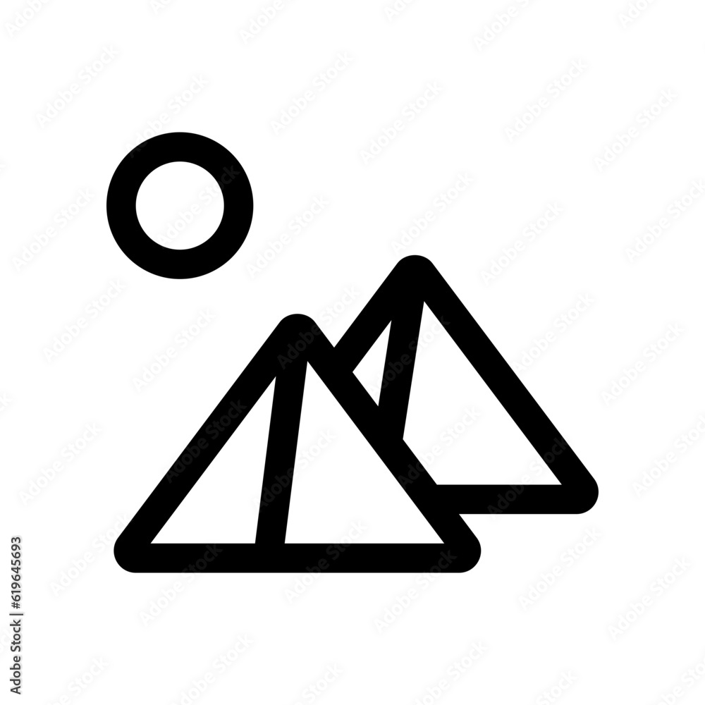 Editable pyramid vector icon. Landmark, monument, building, middle east ...